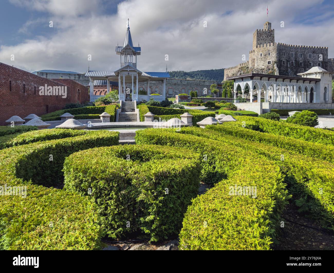 Ornate Garden and Fortress Stock Photo - Alamy