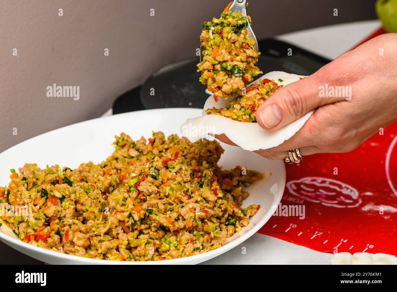 Sculpt dumplings. Traditional Russian cuisine. National dish. Hand ...