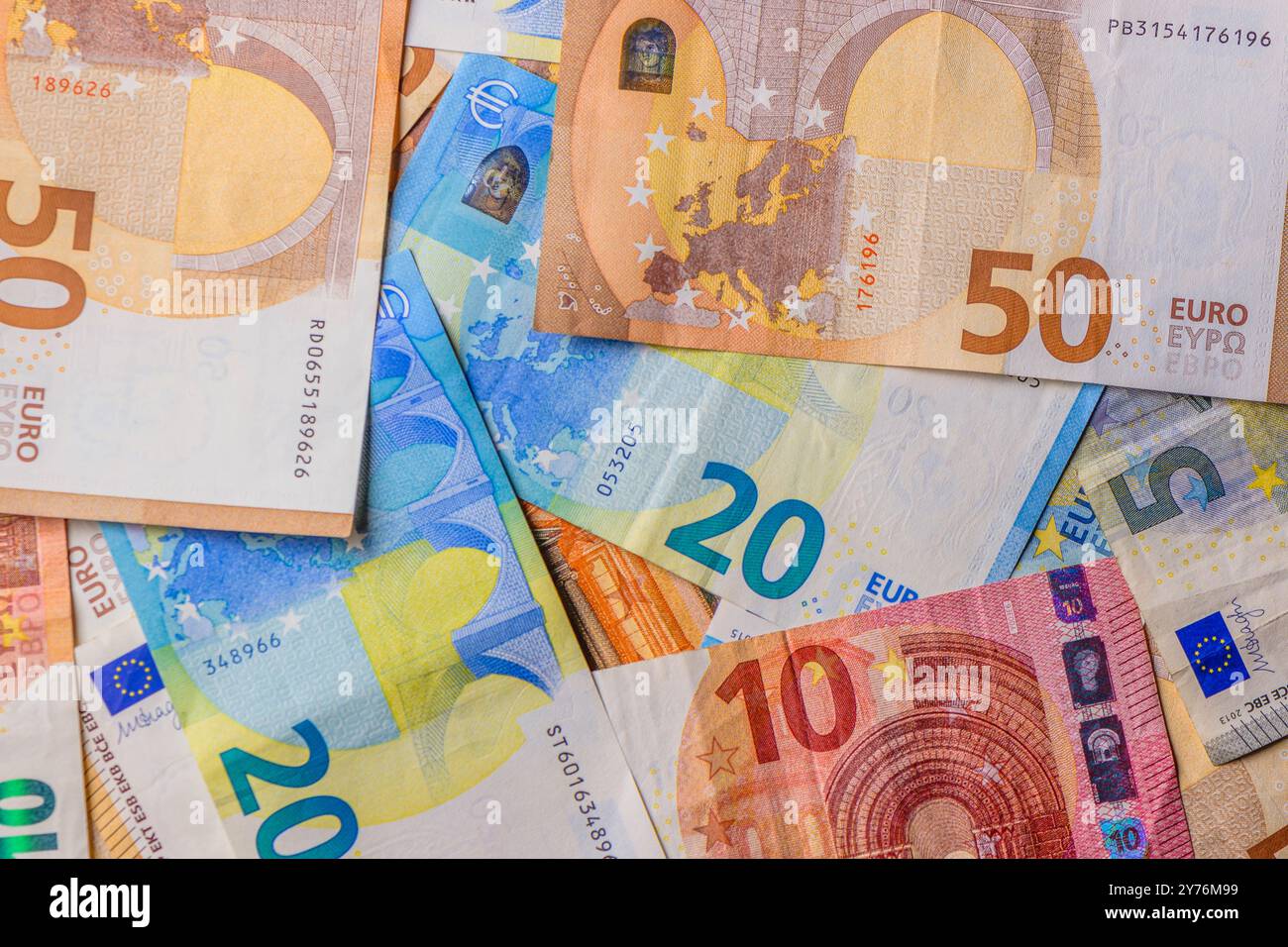 Euro banknotes bill saving money background pay paying portrait format ...