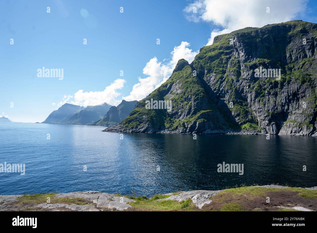 Cliffs in A, Norway small fishing village in Lofoten Islands Stock ...