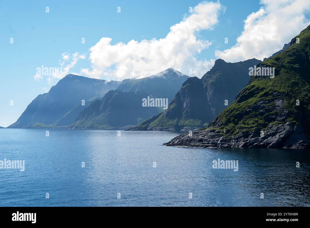 Cliffs in A, Norway small fishing village in Lofoten Islands Stock ...