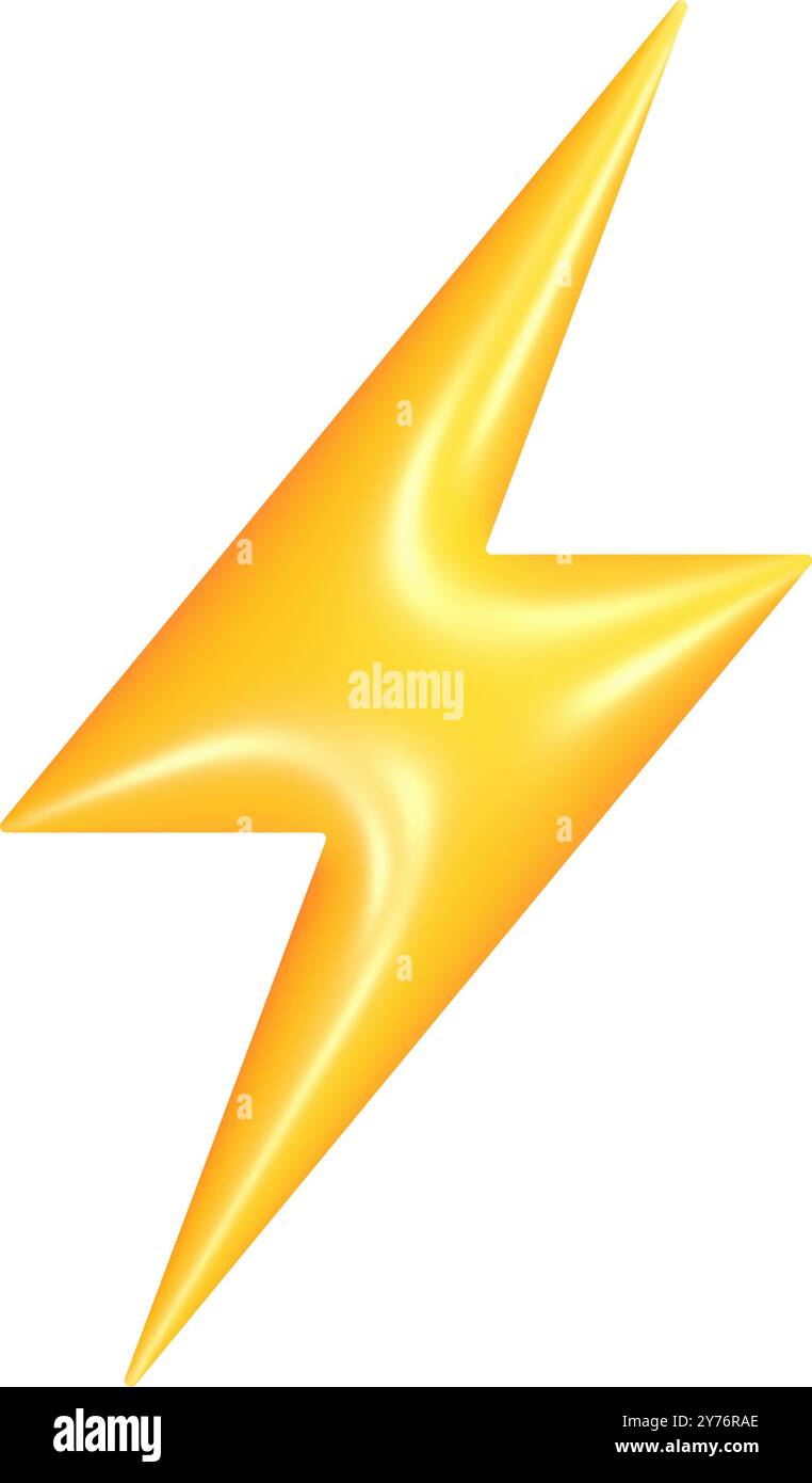 A yellow lightning bolt with a white background. Vector illustration ...