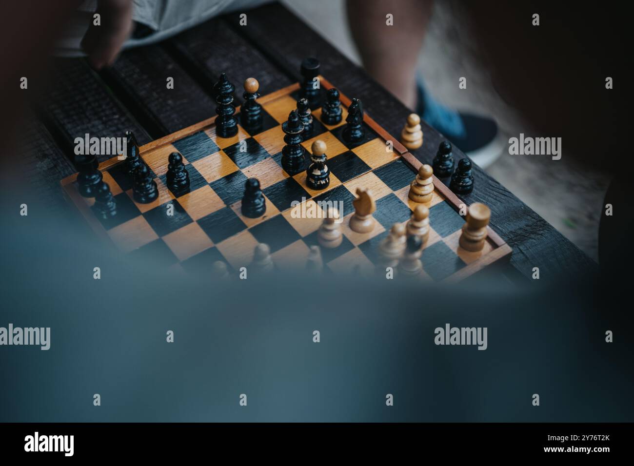 Chess game in progress black hi-res stock photography and images - Alamy