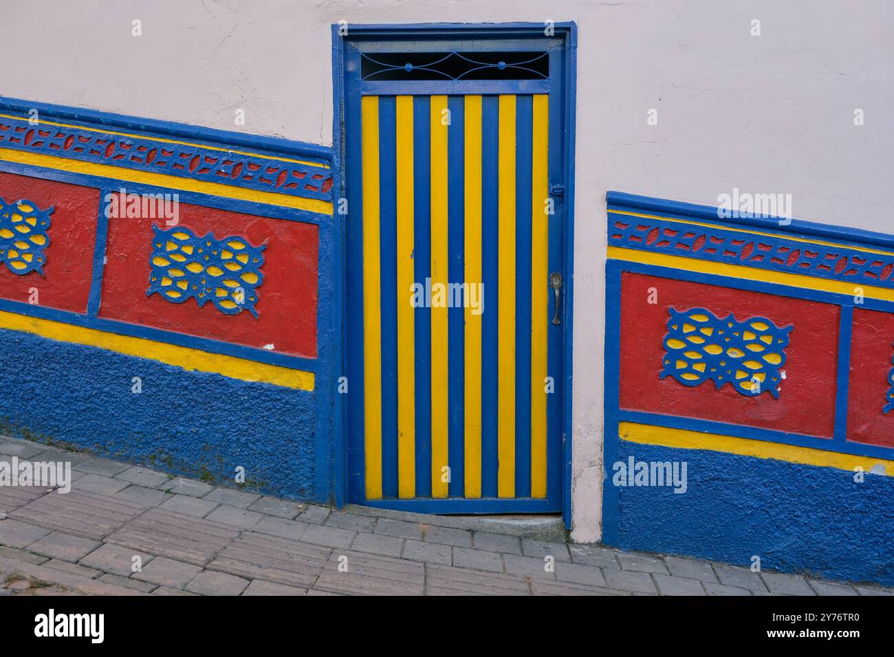 colorful entrance gate in Guatape, Colombia Stock Photo - Alamy