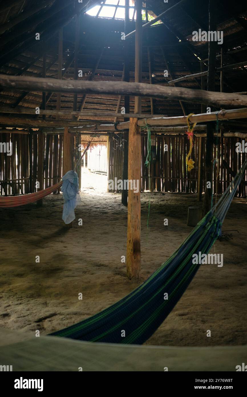 inside of traditional native maloca house in amazon forest Stock Photo ...