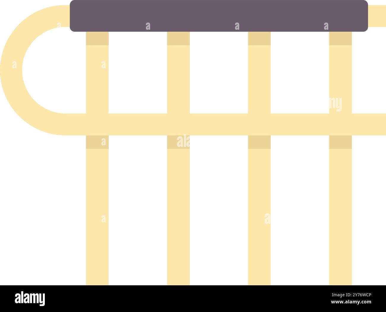Simple vector illustration of a stair railing with vertical posts and ...