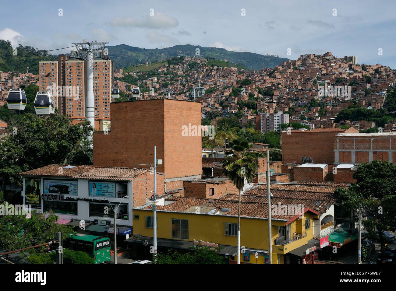 Aerial view of Medellin city from Comuna 13 Stock Photo - Alamy