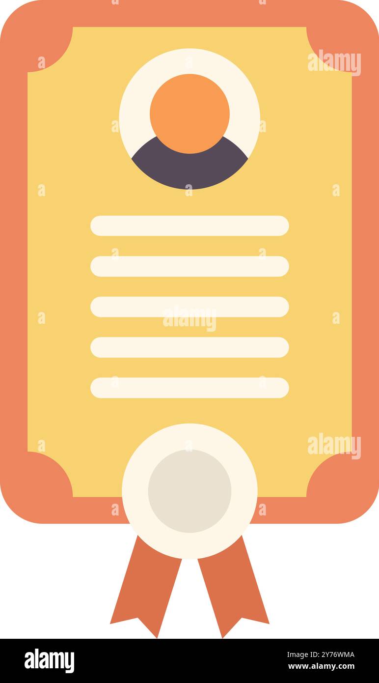 Yellow diploma with a red ribbon is celebrating a graduation ceremony ...