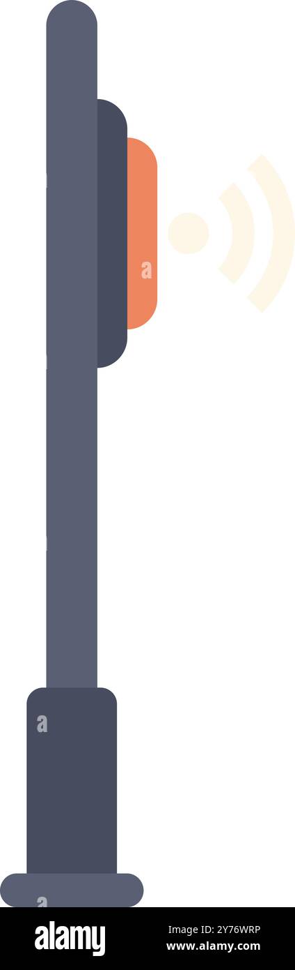 Minimalist vector illustration of a smart street light pole ...