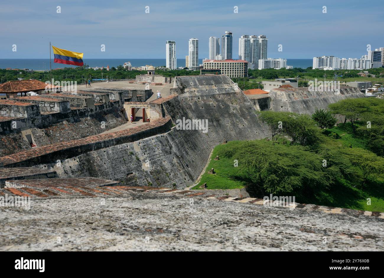 Aerial view of San Felipe de Barajas fort in Cartagena, Colombia Stock ...