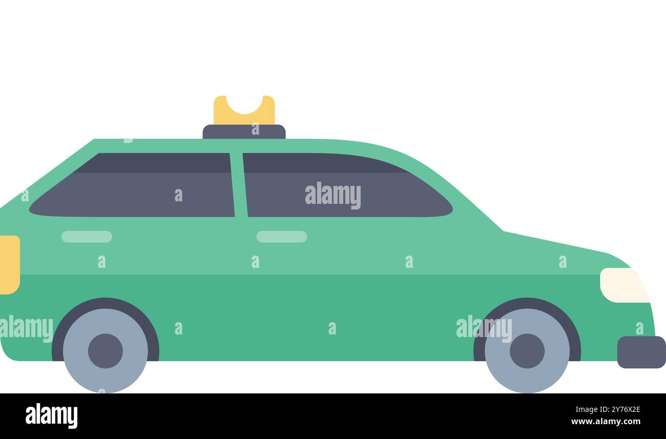 Green taxi cab station wagon icon representing urban public or private ...