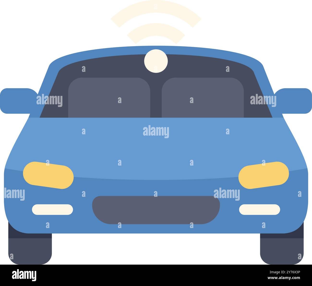 Autonomous Car Using A Wireless Network A Self Driving Vehicle Icon In