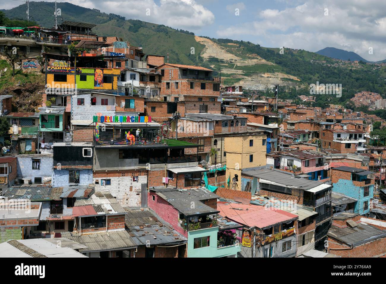 Aerial view of Medellin city from Comuna 13 Stock Photo - Alamy