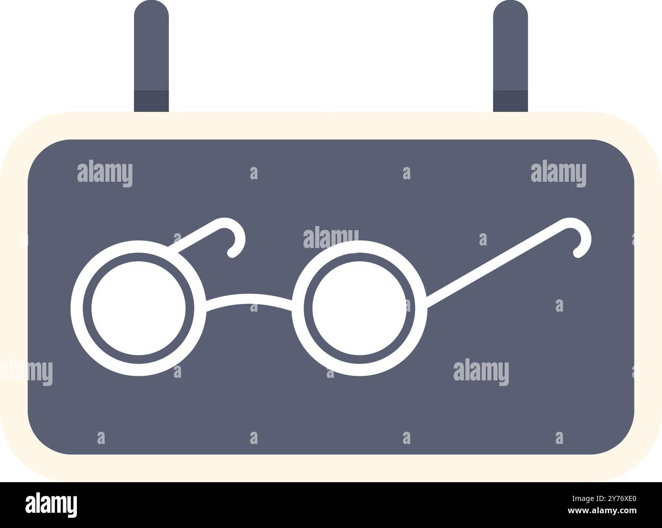 Hanging shop sign showing eyeglasses icon for an optician store Stock ...