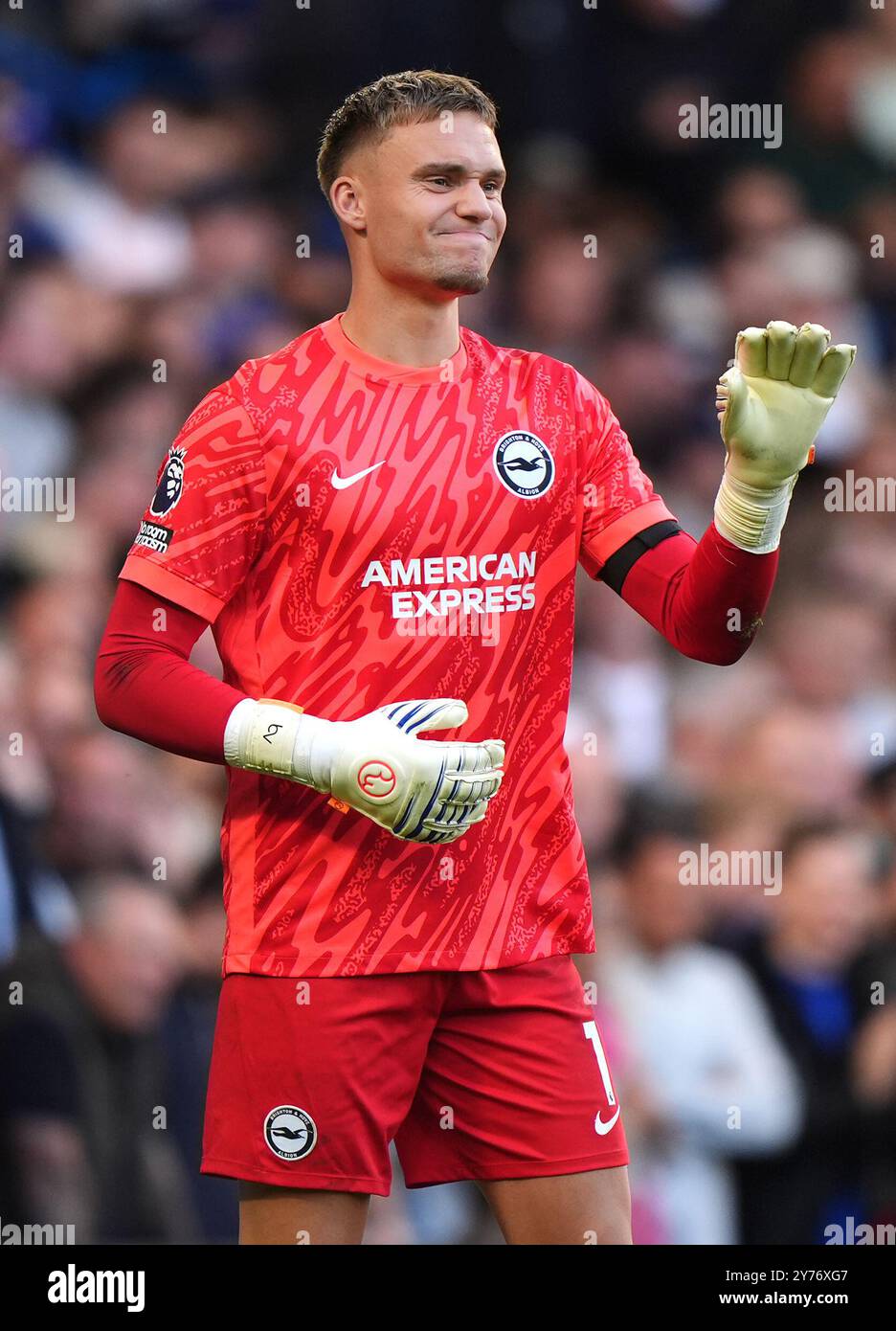 Brighton and Hove Albion goalkeeper Bart Verbruggen during the Premier ...