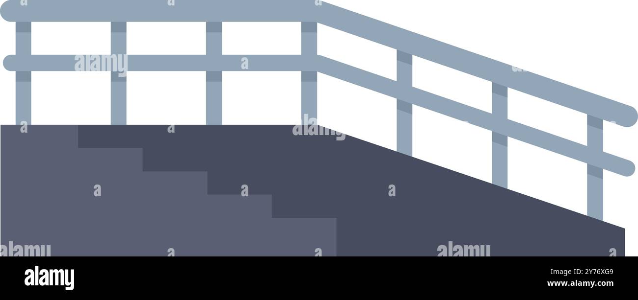 Concrete stairs blue handrail Stock Vector Images - Alamy