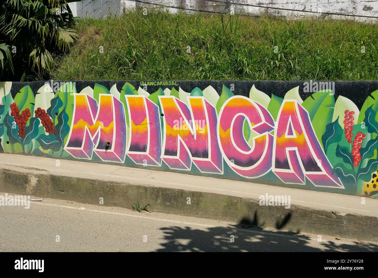 Colorful graffiti in Minca town, Colombia Stock Photo - Alamy