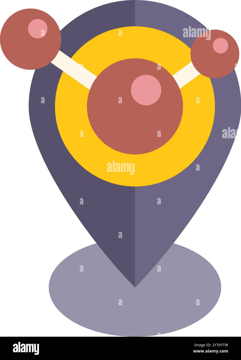 Location pin with connecting dots symbolizing network sharing location ...