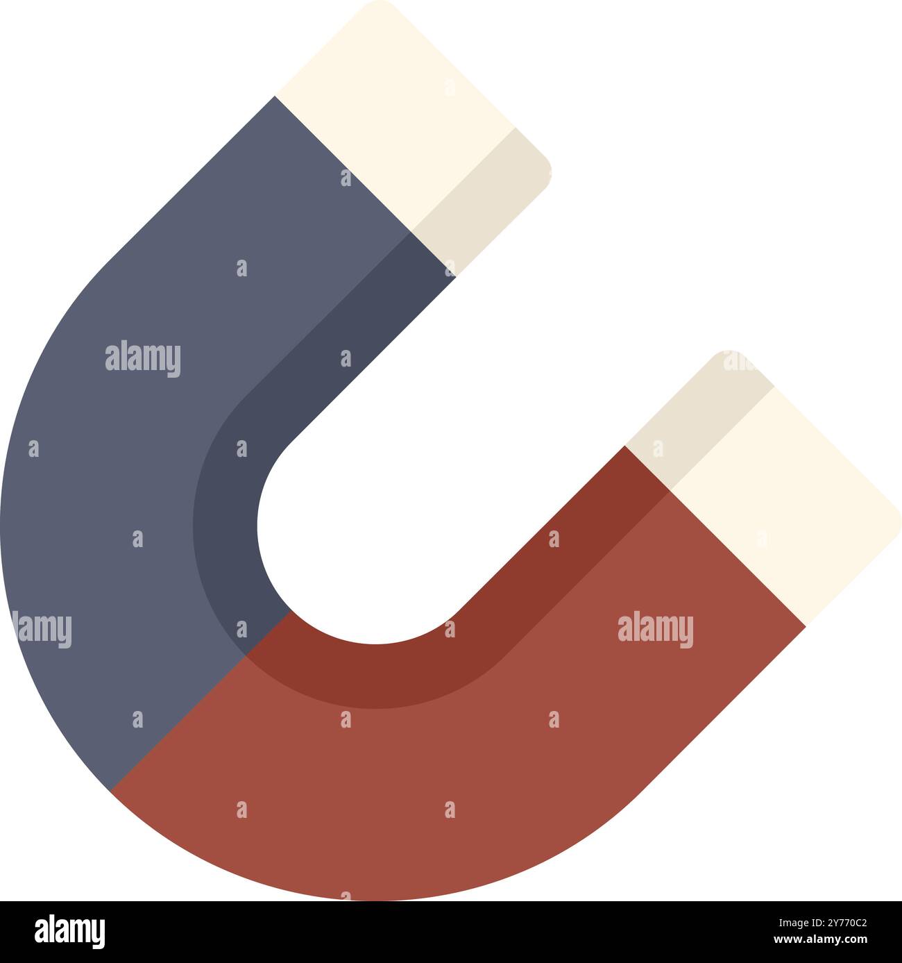 Minimalist vector illustration featuring a red and blue magnet ...