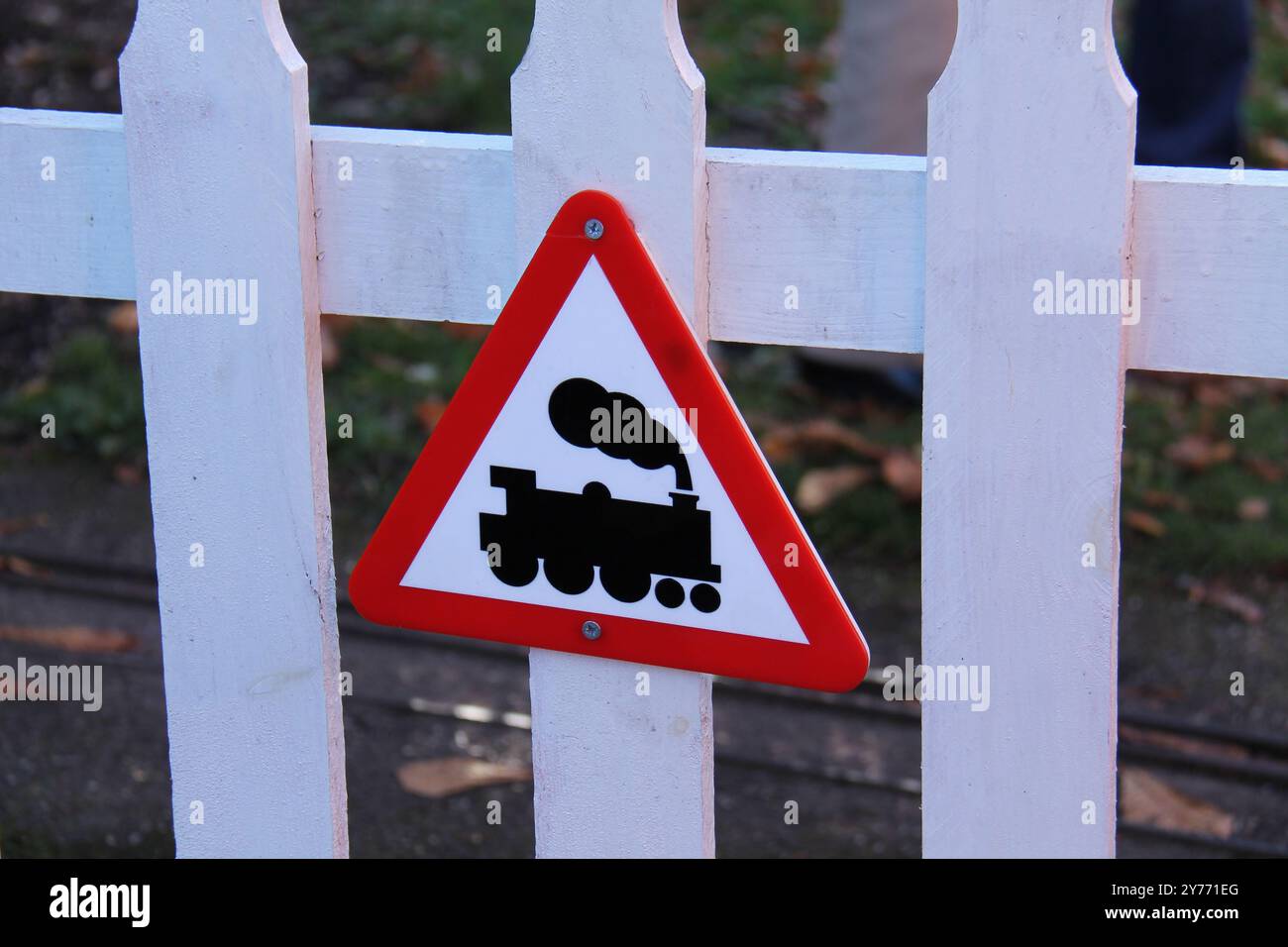 A Warning Sign for Steam Train Railway Engines Stock Photo - Alamy