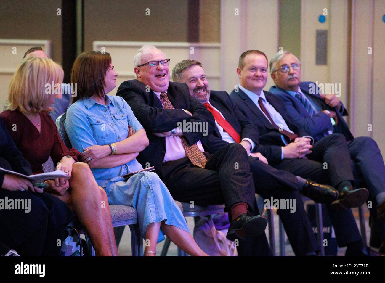 UUP MLA Steve Aiken (third from left) and Robin Swann (fourth from left ...