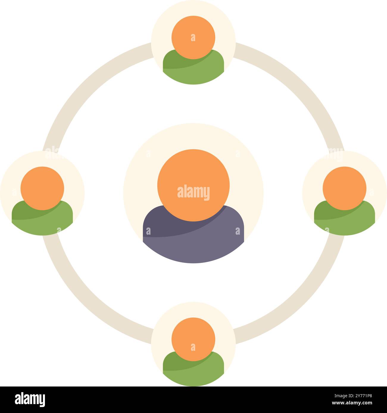 Illustration depicting people connecting with each other in a circular ...