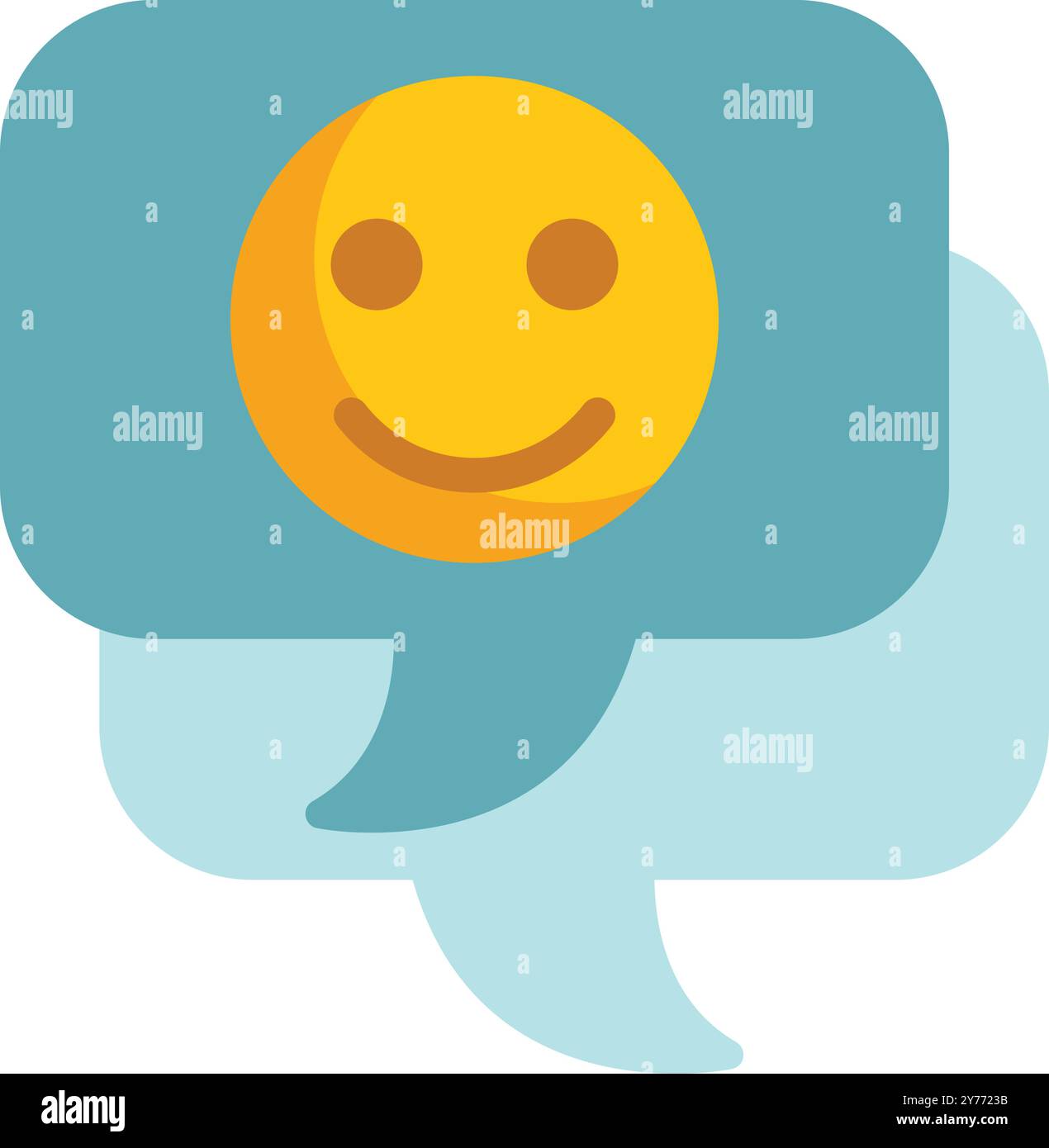 Speech balloon with a smile emoji is showing positive feedback Stock ...