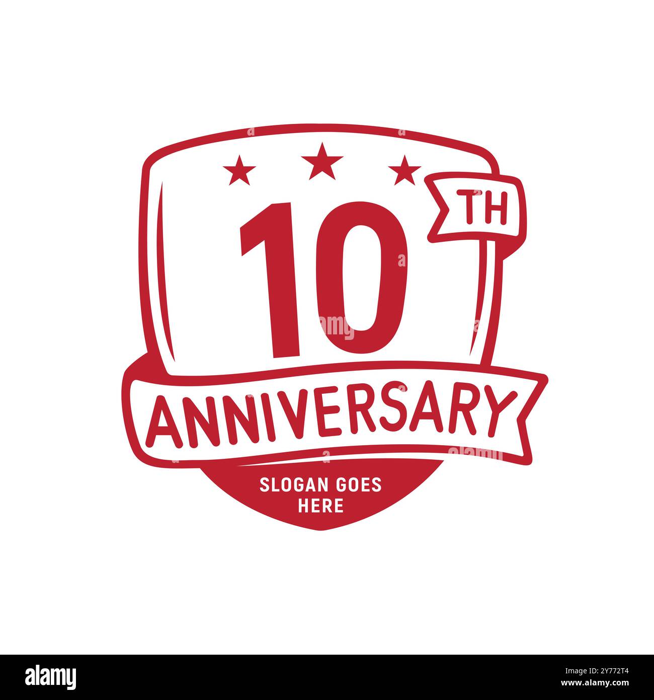 10 years anniversary celebration shield design template. 10th ...