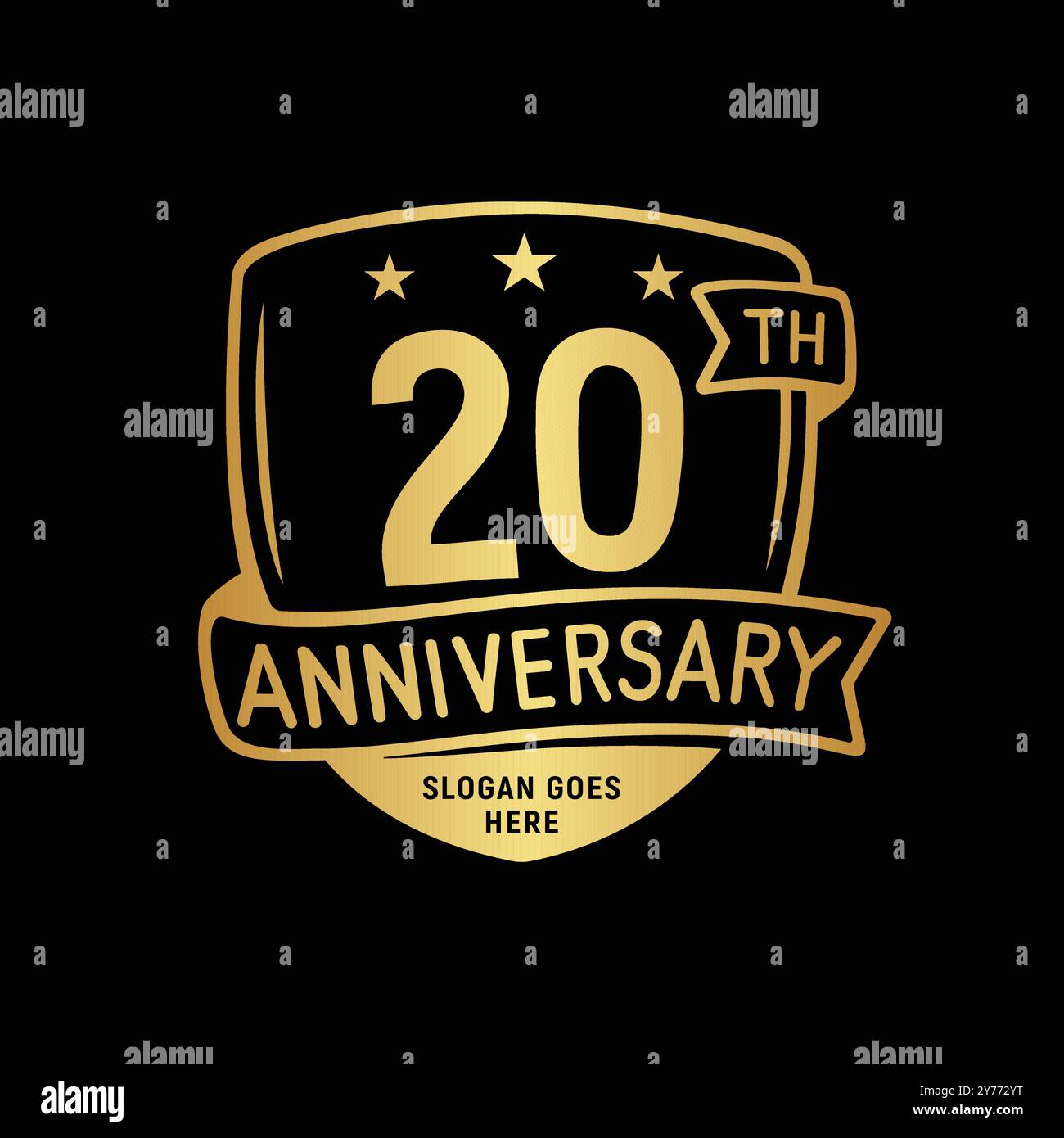 20 years anniversary celebration shield design template. 20th ...