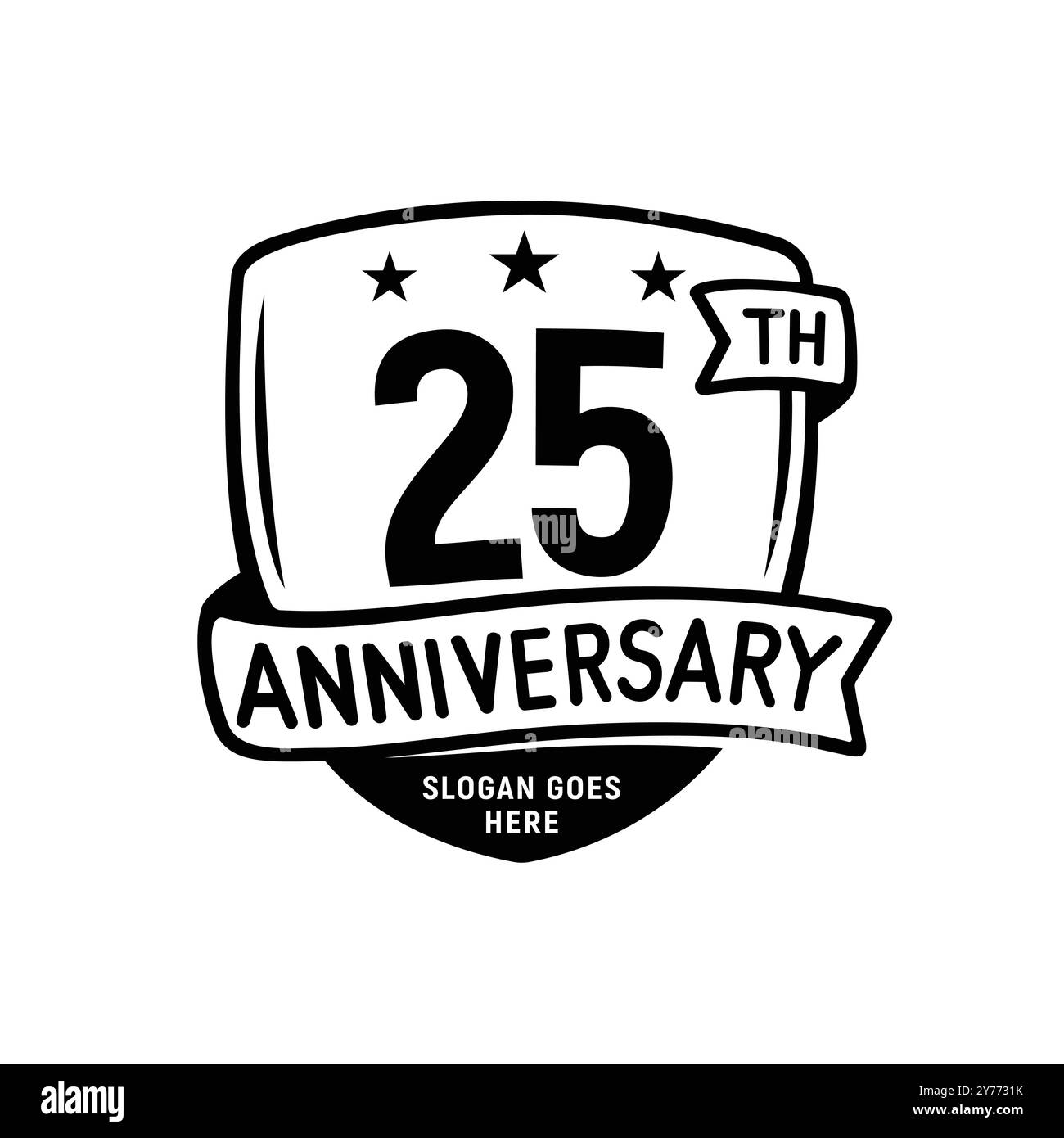 25 years anniversary celebration shield design template. 25th ...