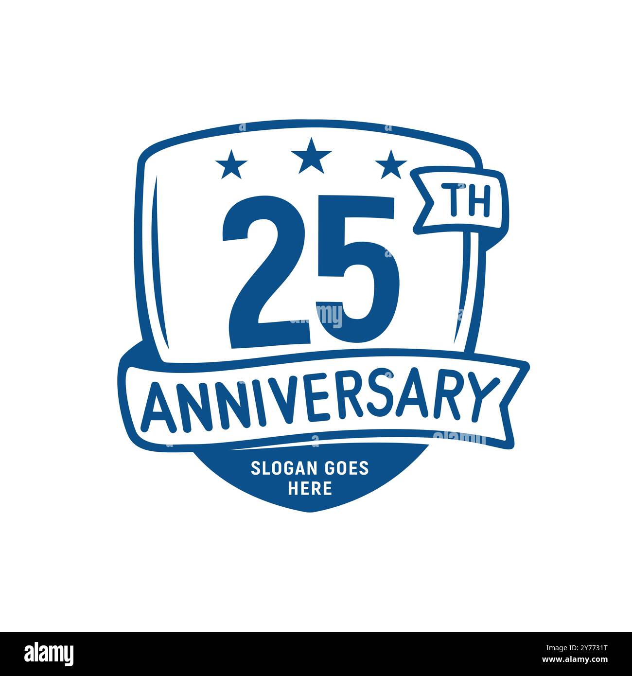 25 years anniversary celebration shield design template. 25th ...