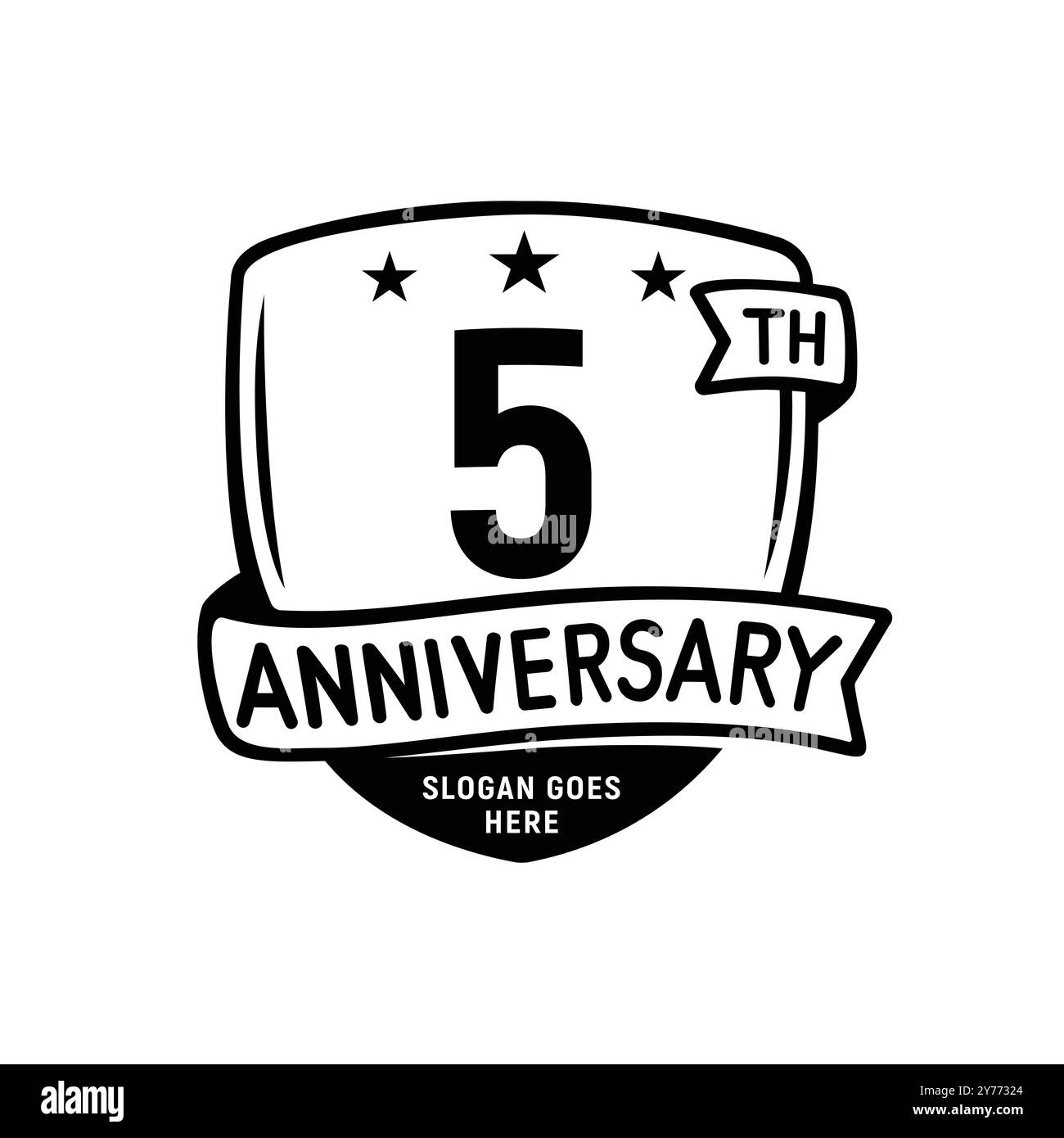 5 years anniversary celebration shield design template. 5th anniversary ...