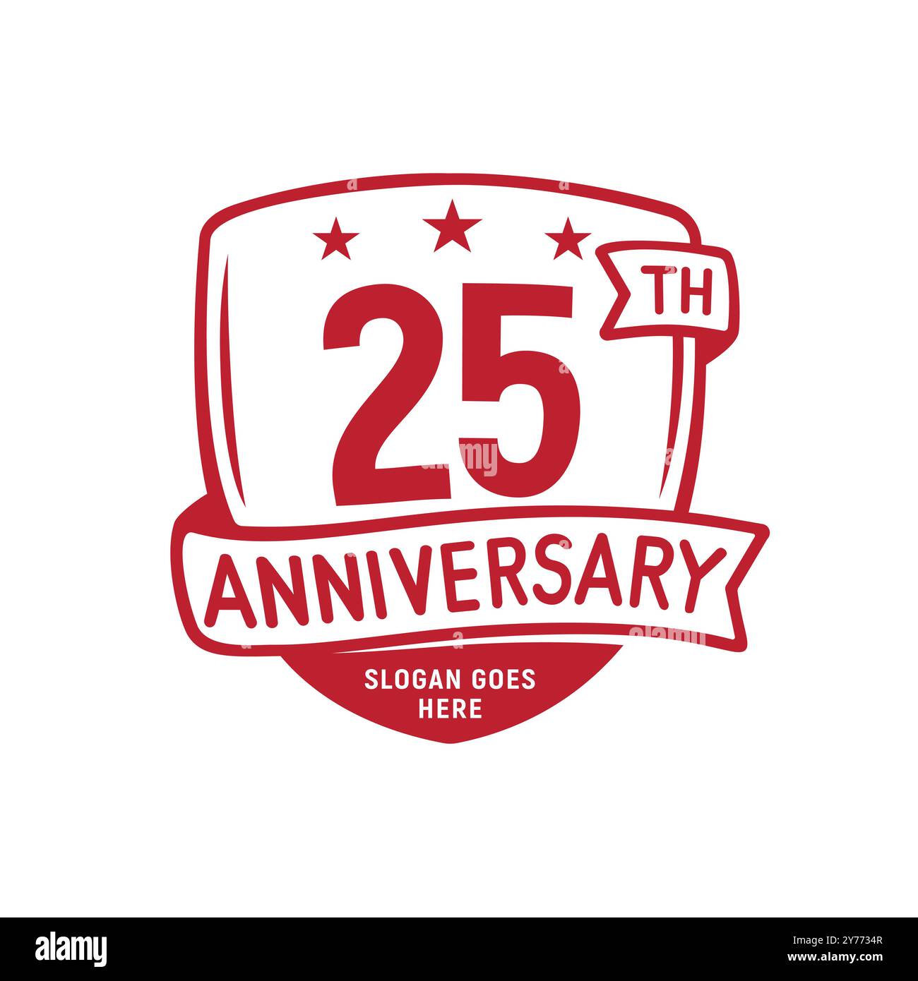 25 years anniversary celebration shield design template. 25th ...