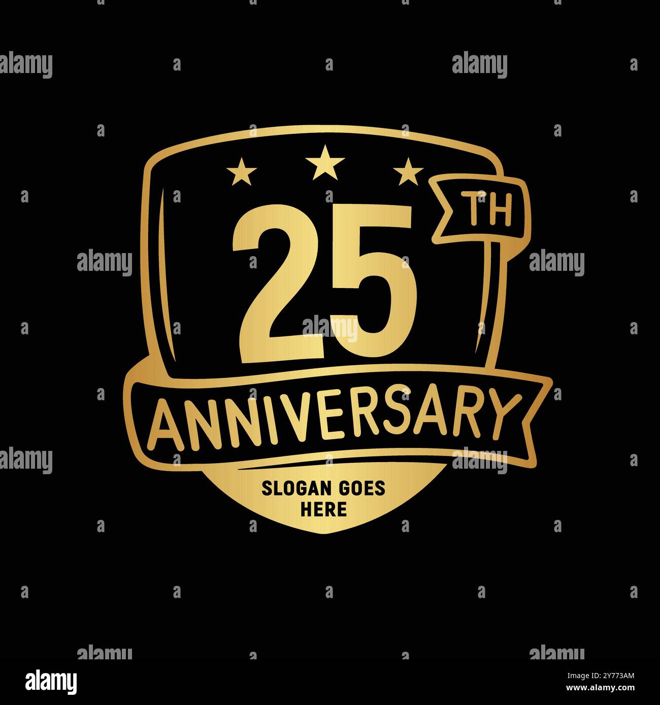 25 years anniversary celebration shield design template. 25th ...