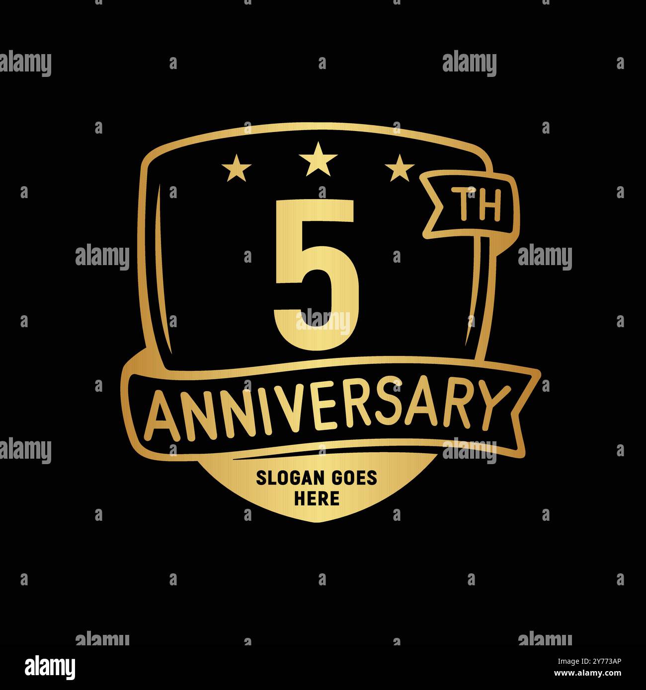 5 years anniversary celebration shield design template. 5th anniversary ...