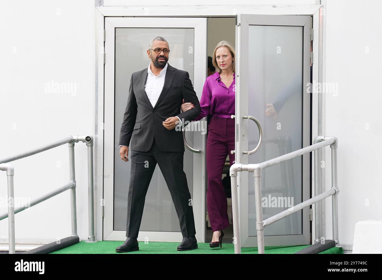 James Cleverly with his wife Susie Cleverly arriving in Birmingham on ...