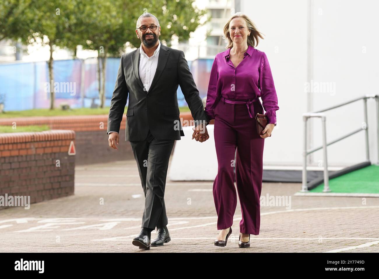 James Cleverly with his wife Susie Cleverly arriving in Birmingham on ...