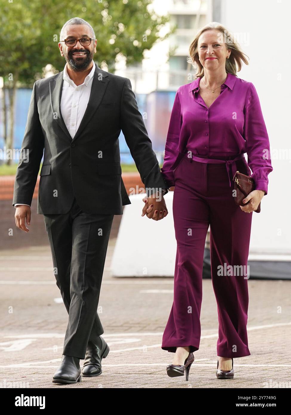 James Cleverly with his wife Susie Cleverly arriving in Birmingham on ...
