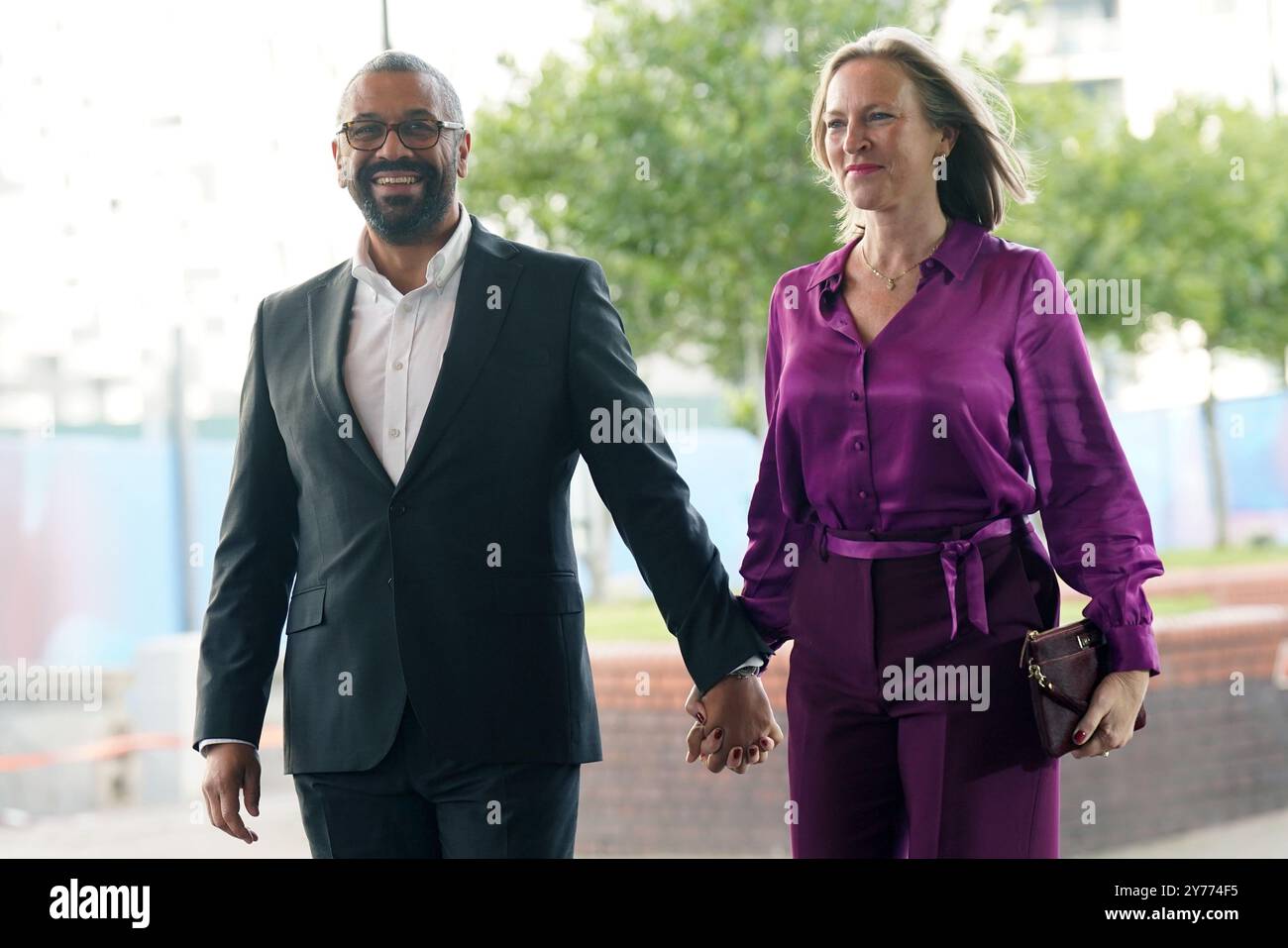James Cleverly with his wife Susie Cleverly arriving in Birmingham on ...