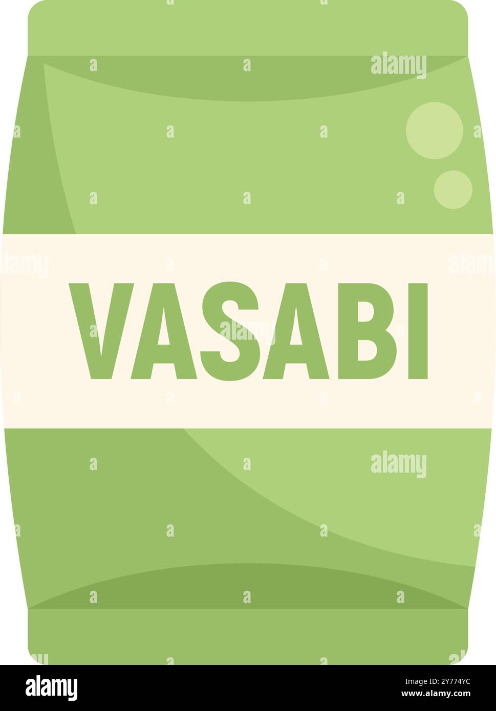 Green wasabi packaging standing up on a white background Stock Vector ...