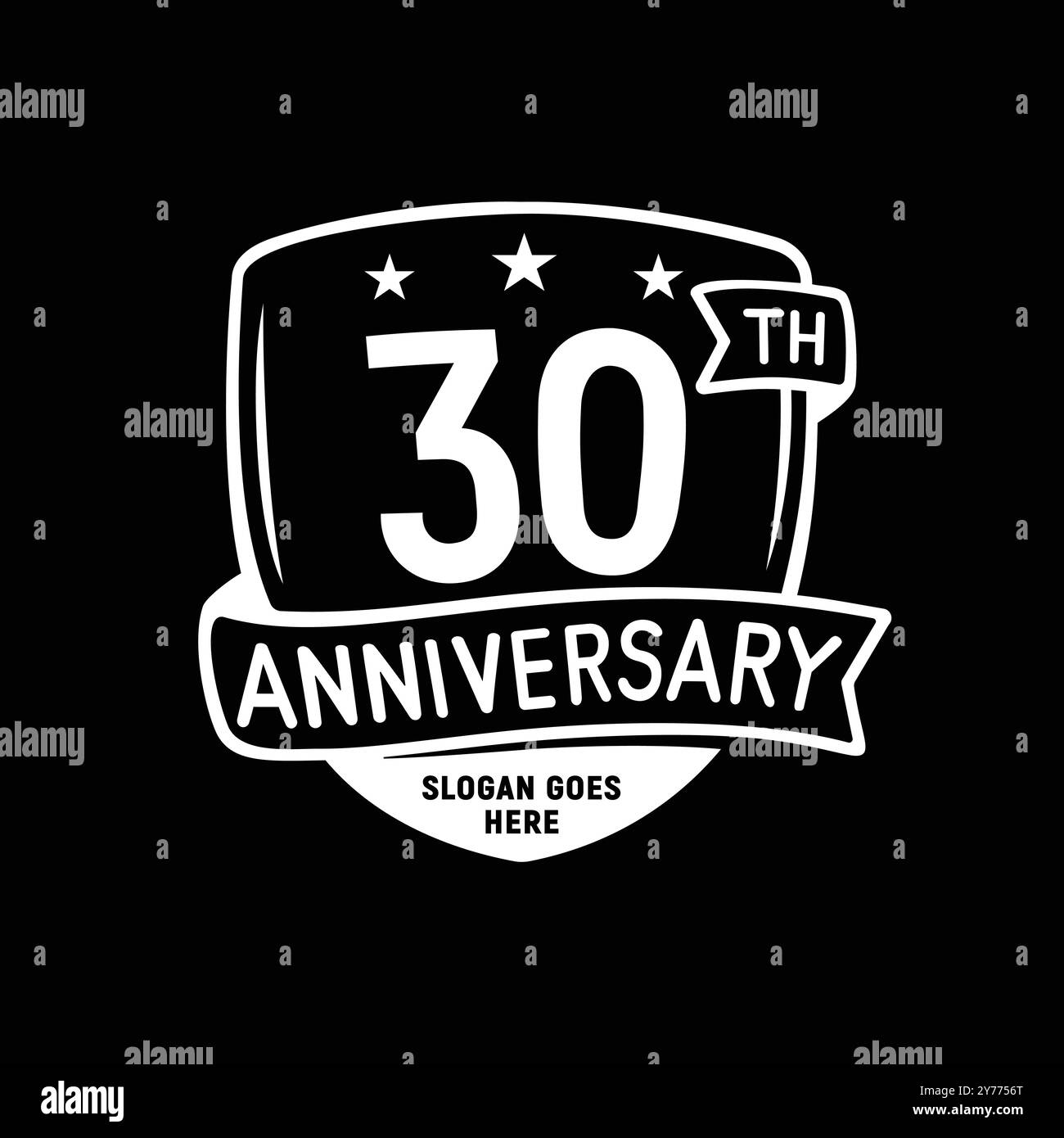 30 years anniversary celebration shield design template. 30th ...