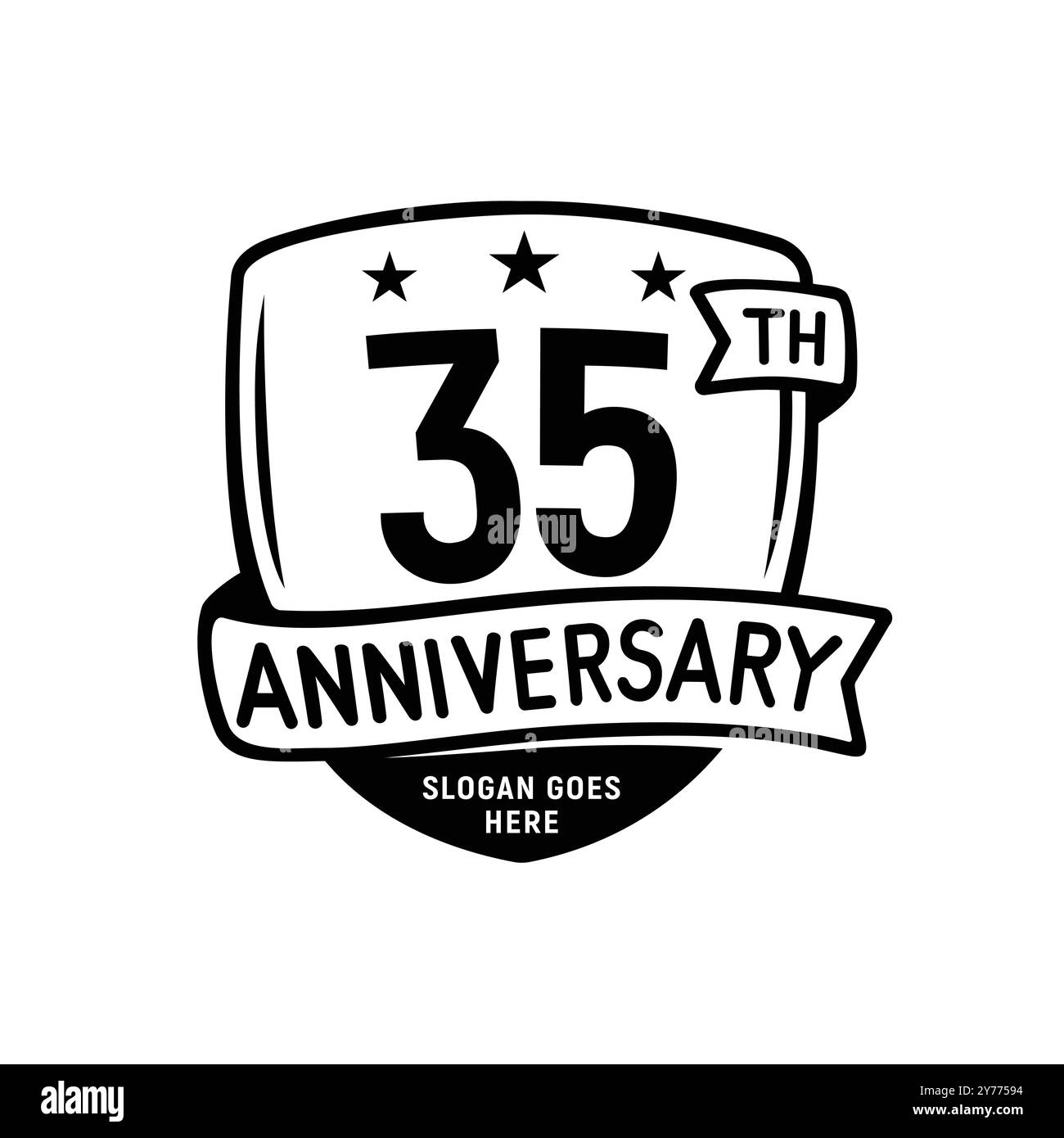 35 years anniversary celebration shield design template. 35th ...