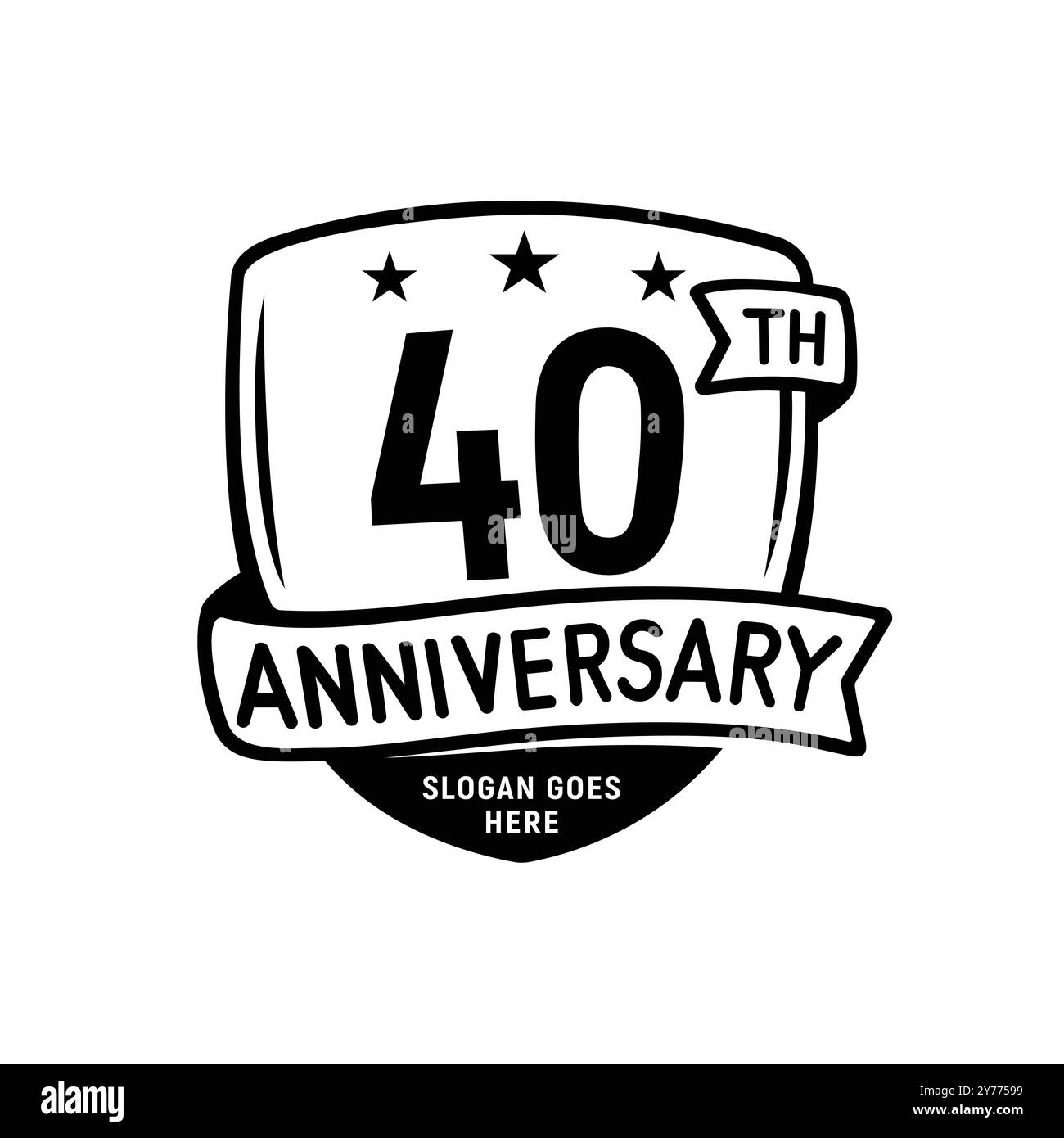 40 years anniversary celebration shield design template. 40th ...
