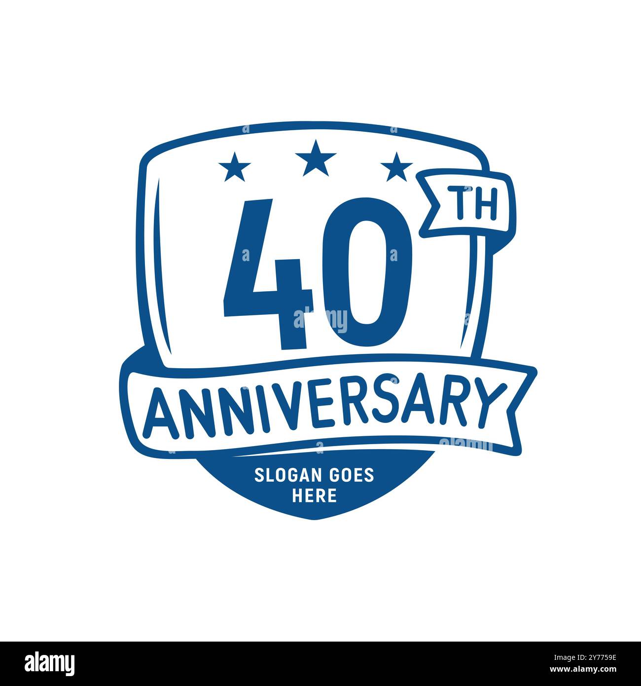 40 years anniversary celebration shield design template. 40th ...