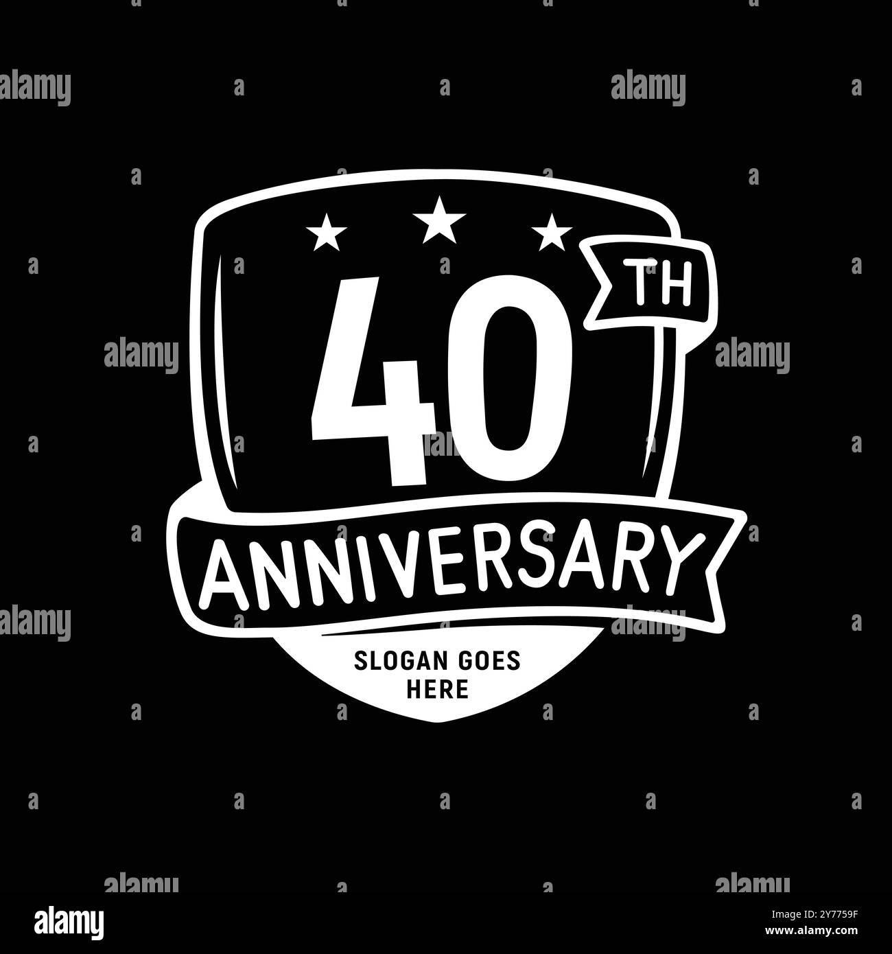 40 years anniversary celebration shield design template. 40th ...
