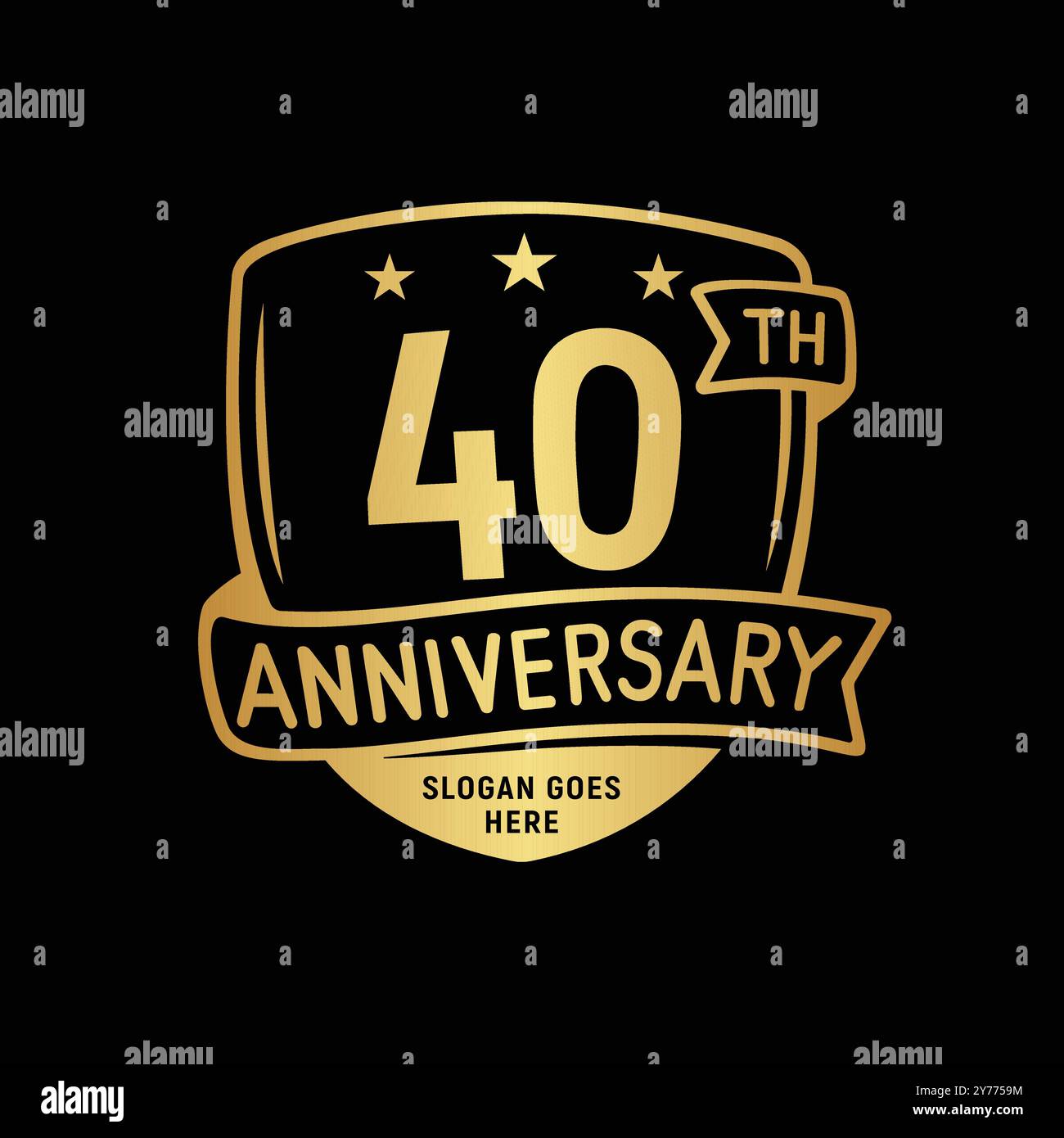 40 years anniversary celebration shield design template. 40th ...