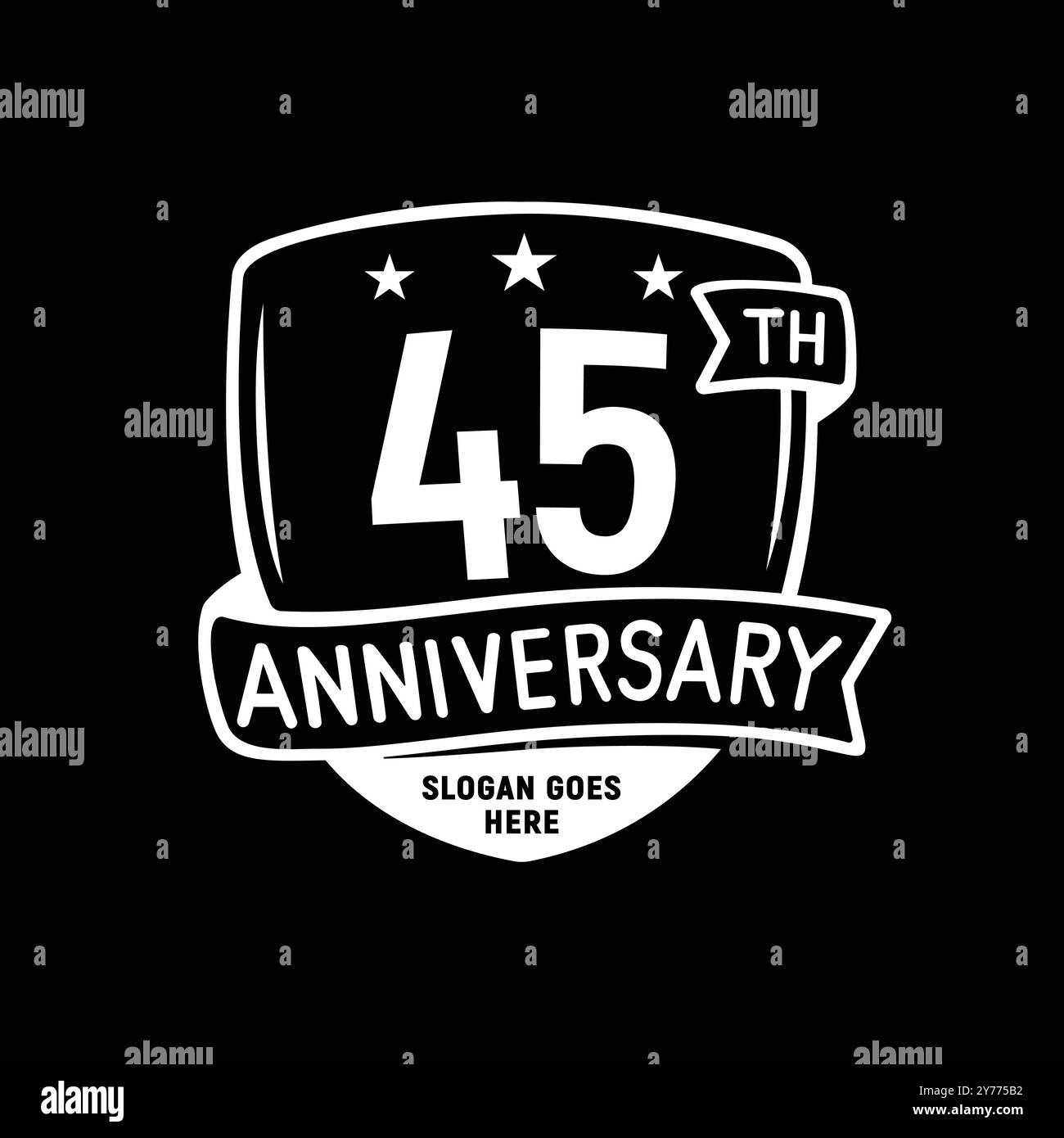 45 years anniversary celebration shield design template. 45th ...