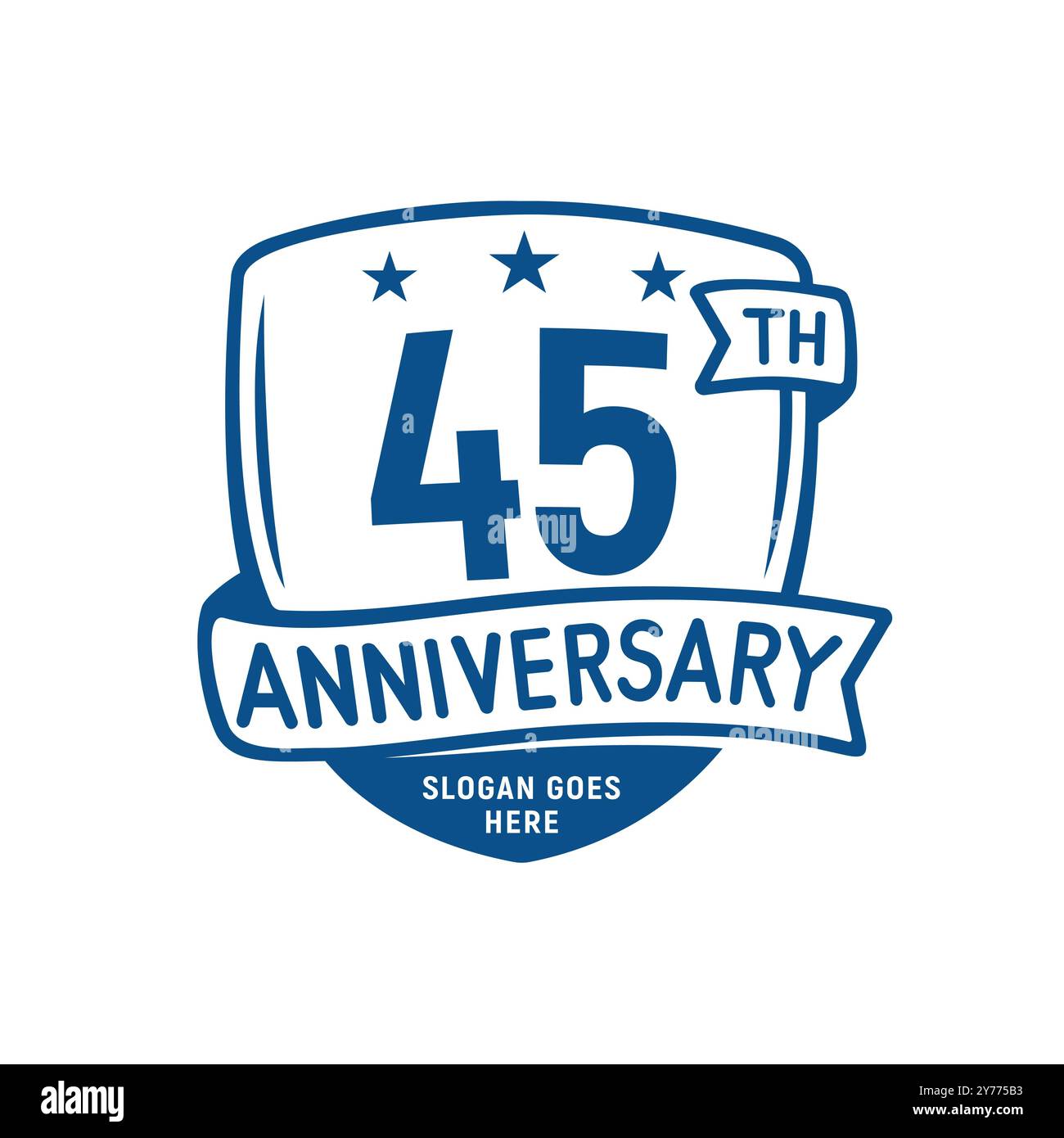 45 years anniversary celebration shield design template. 45th ...