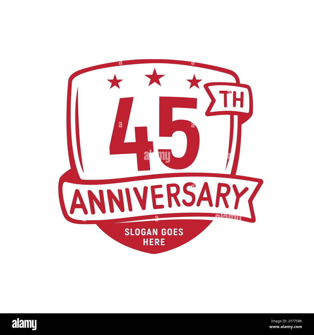 45 years anniversary celebration shield design template. 45th ...
