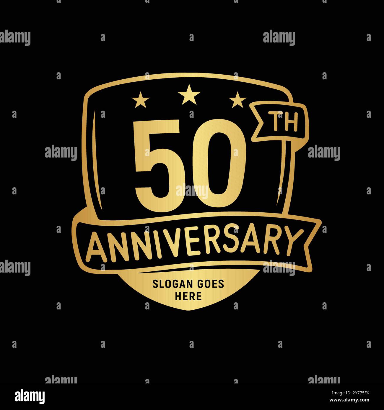 50 years anniversary celebration shield design template. 50th ...